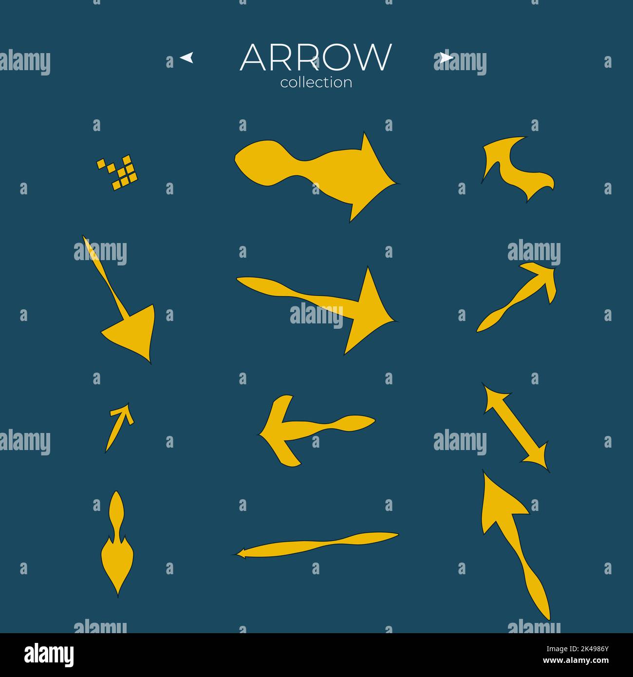 Colorful arrows. Collection in color. Abstract minimalistic patterns ...