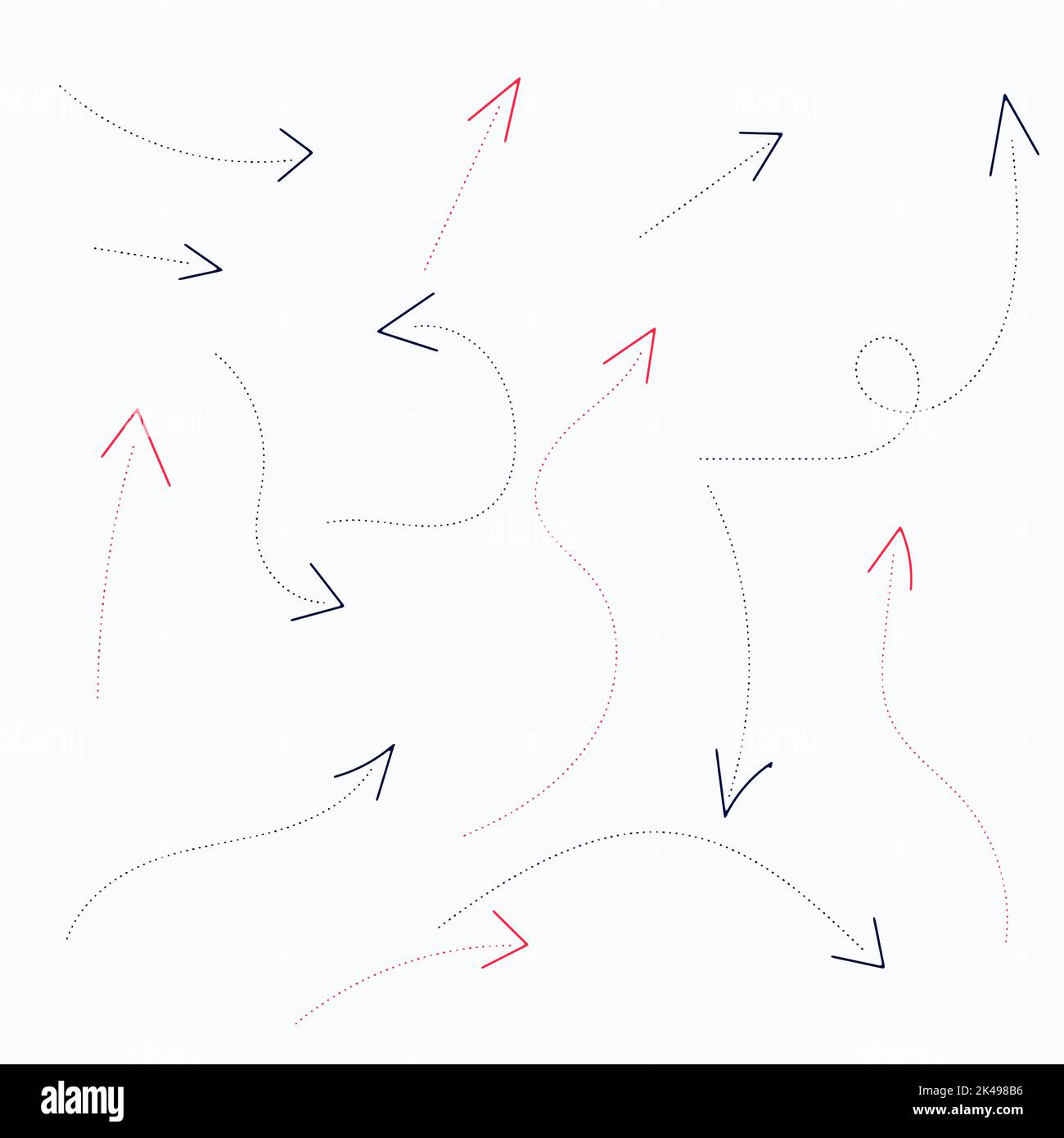 Colorful doodle arrows. Infographic elements isolated on background ...