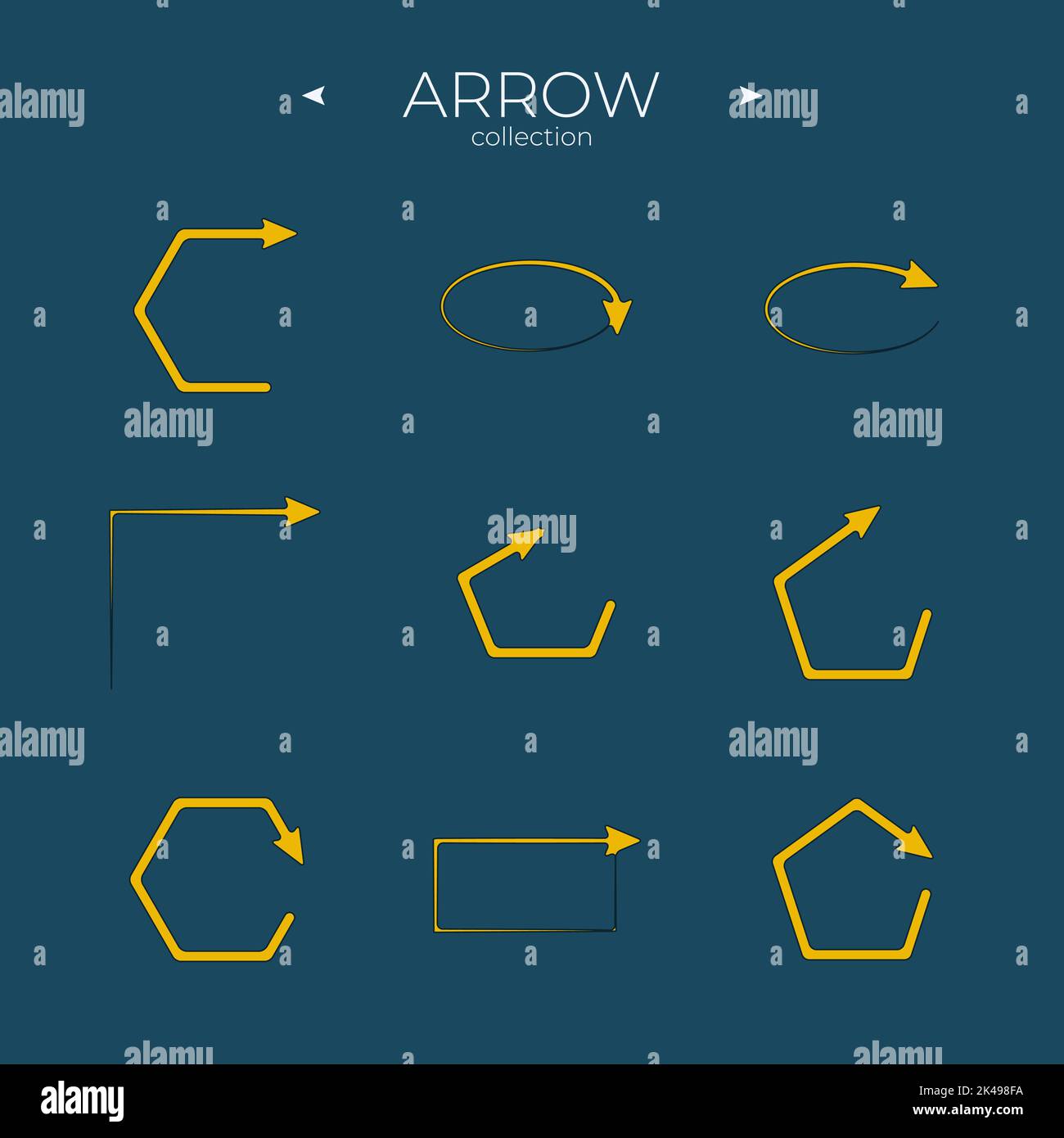 Vector Arrow Icons. Arrows colorful set. With elegant style. Curly and ...