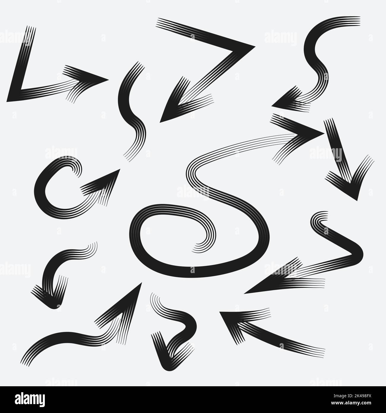 Various sketchy Doodle Arrows. Hand drawn abstract Vector set. Freehand ...