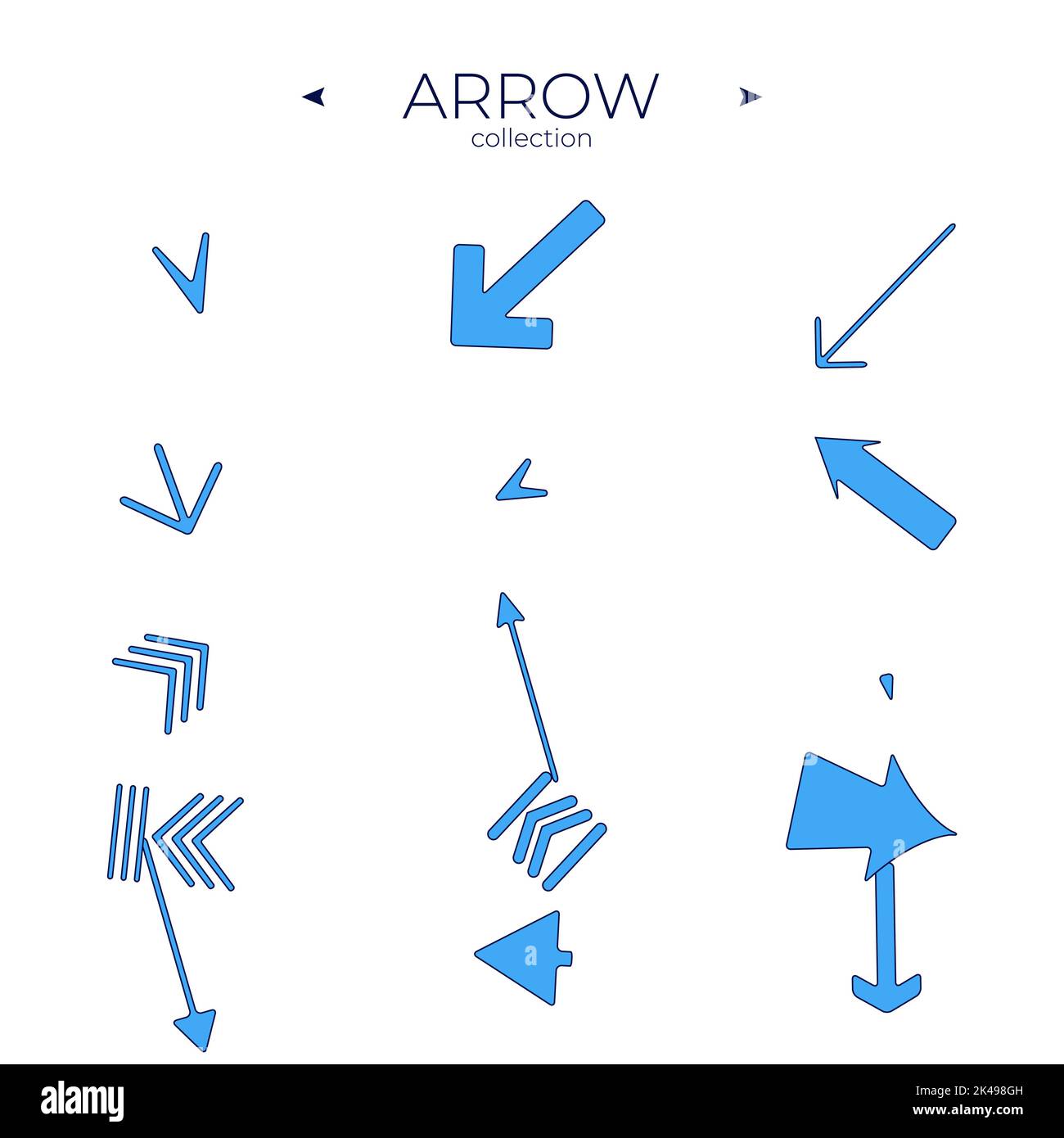 Colorful arrows. Arrows colorful set. Abstract minimalistic patterns ...