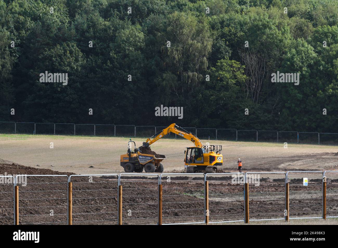 construction equipment being used on a building site in loughborough ...
