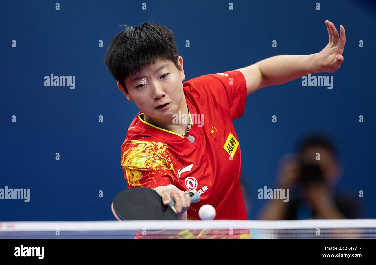 Chengdu, China's Sichuan Province. 1st Oct, 2022. Sun Yingsha of China ...