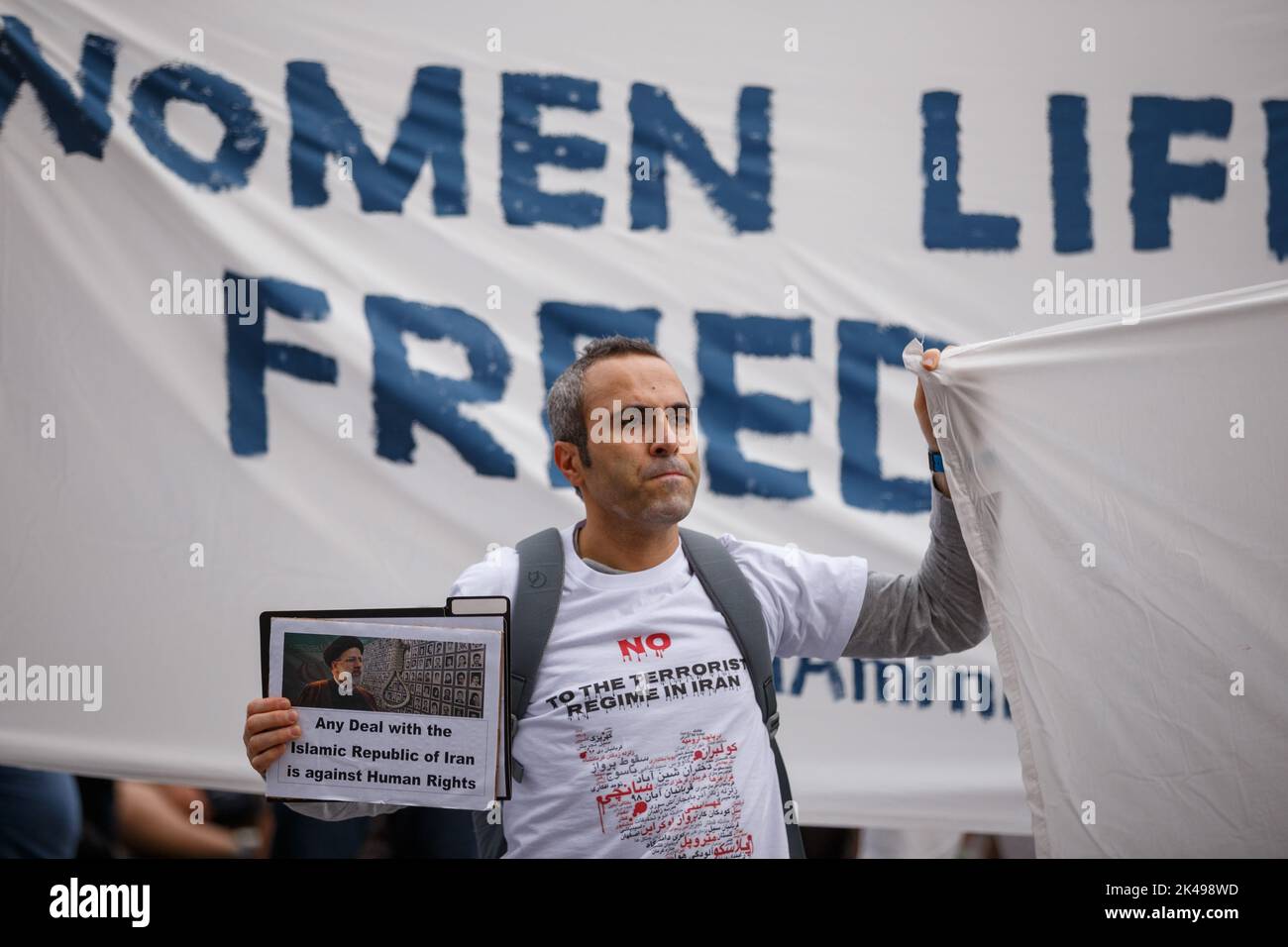 Banner placard people police hi-res stock photography and images - Alamy