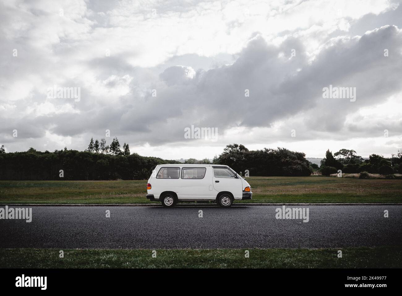 White van parked on road hi-res stock photography and images - Alamy