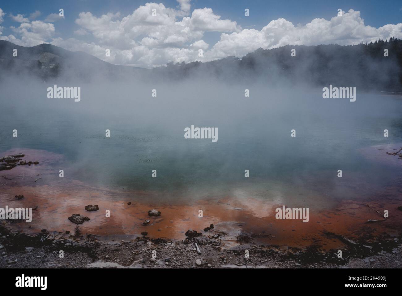 water vapor in lake rotorua Stock Photo - Alamy