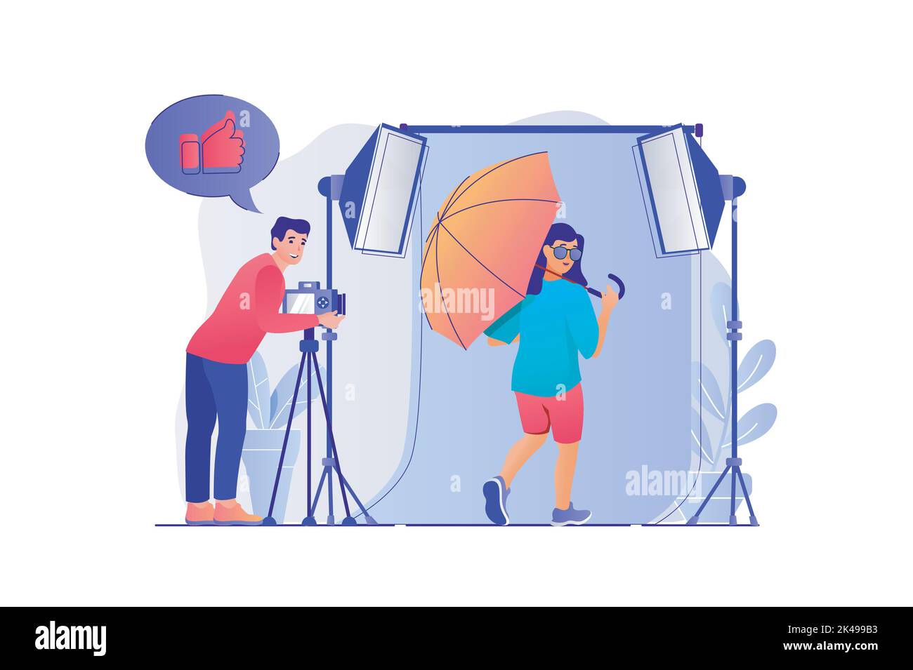 Photo studio concept with people scene. Woman posing for shooting in ...