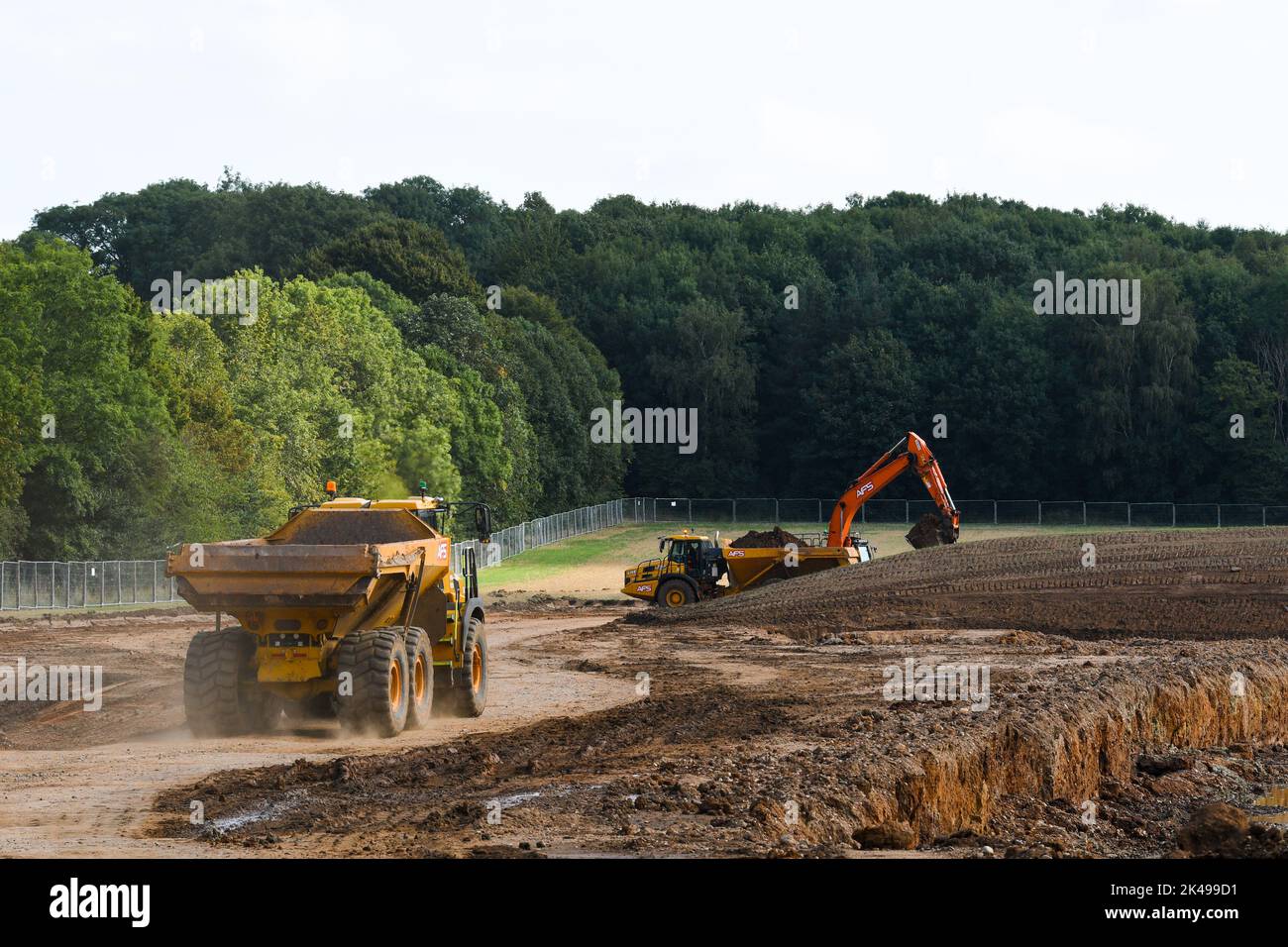 construction equipment being used on a building site in loughborough ...