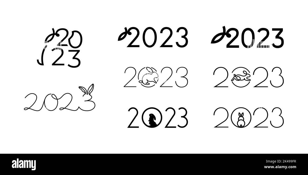 Set of 2023 number design template. Collection of 2023 Happy New Year ...