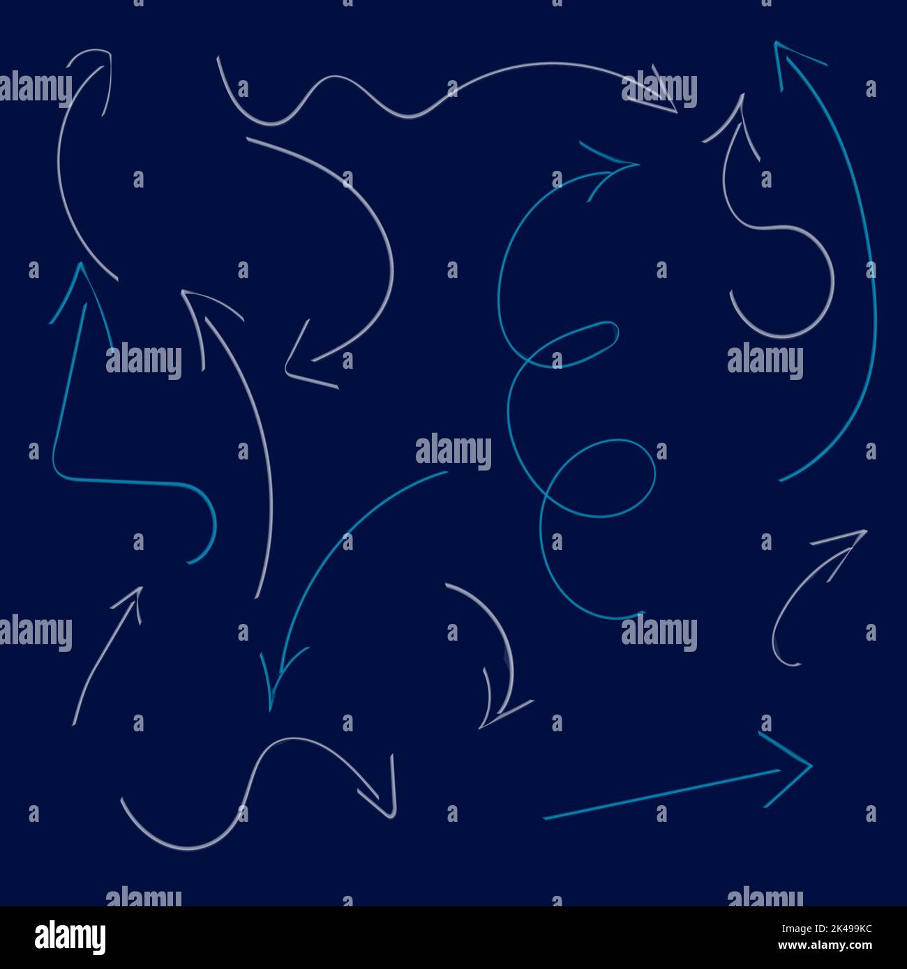 Various colorful playful arrow. Hand drawn simple symbols. Direction pointers Shapes and Objects ...