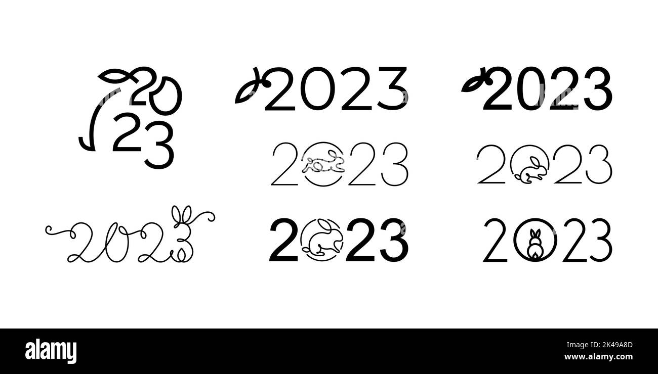Set of 2023 number design template. Collection of 2023 Happy New Year ...