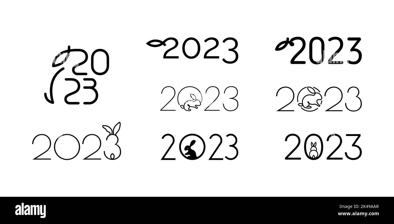 Set of 2023 number design template. Collection of 2023 Happy New Year ...
