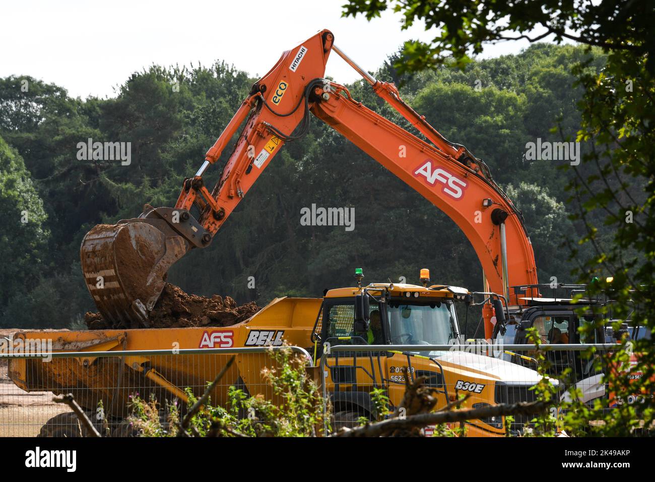 construction equipment being used on a building site in loughborough ...