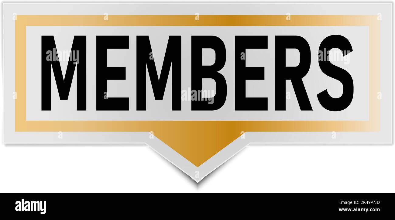 members only sign. members only paper origami speech bubble. members ...