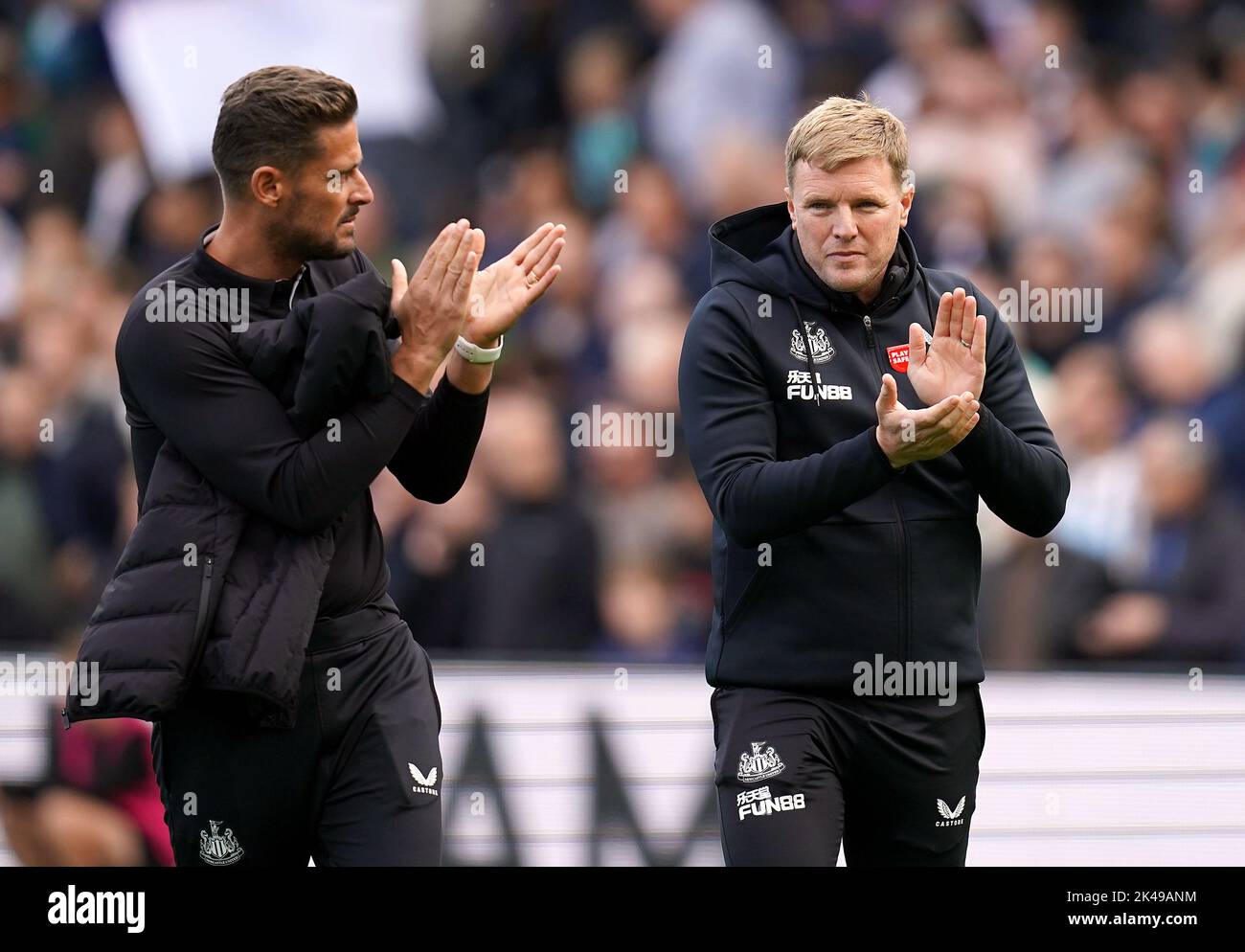 Newcastle United Manager Eddie Howe Right And Assistant Jason Tindall