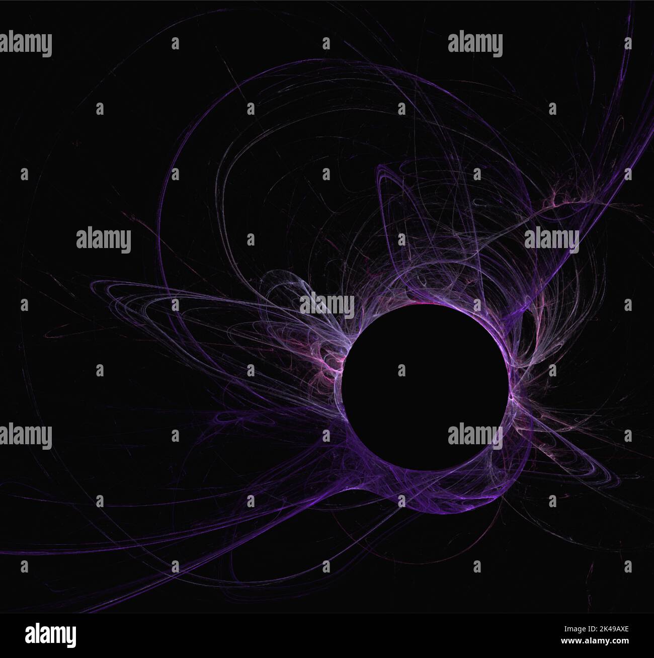 space fantasy illustration of purple planetary system on dark space ...