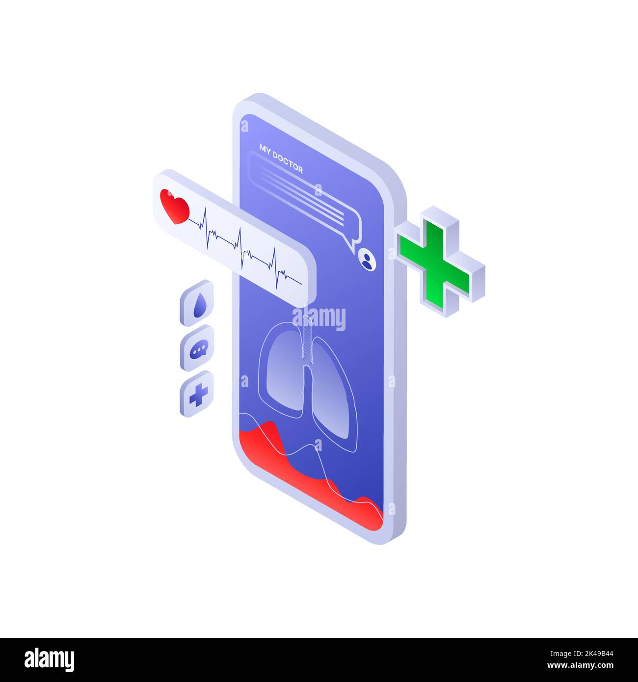 Healthcare in Smartphone Illustration. Medical Researches. White ...
