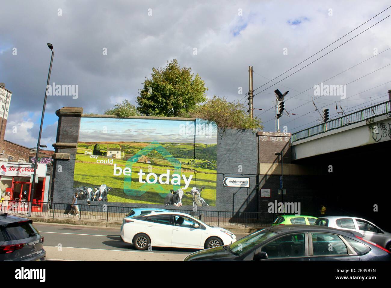 rightmove estate agents advertising mural of the countryside on ...