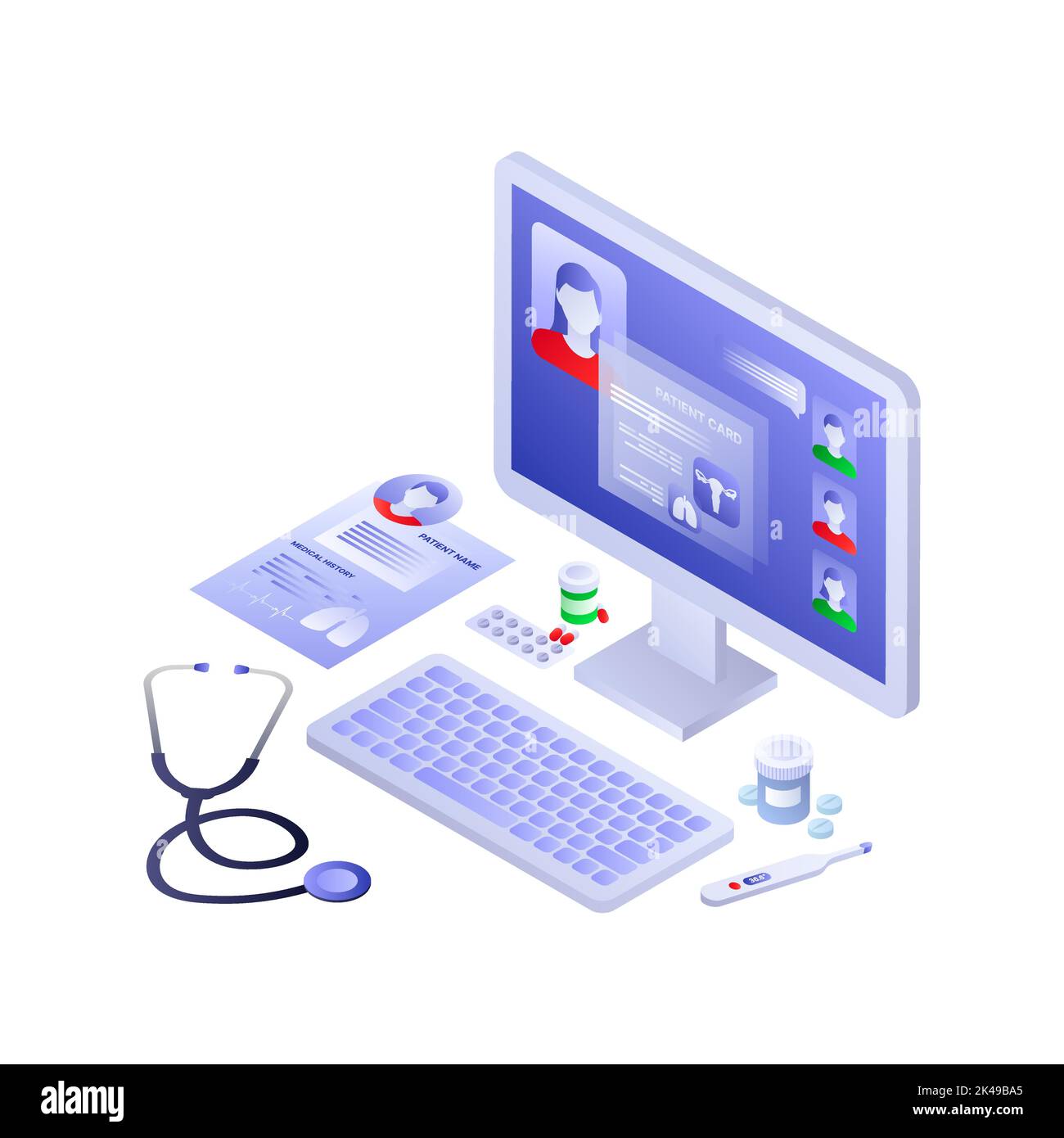 Application for Doctors Illustration. Workplace. Healthcare. White ...