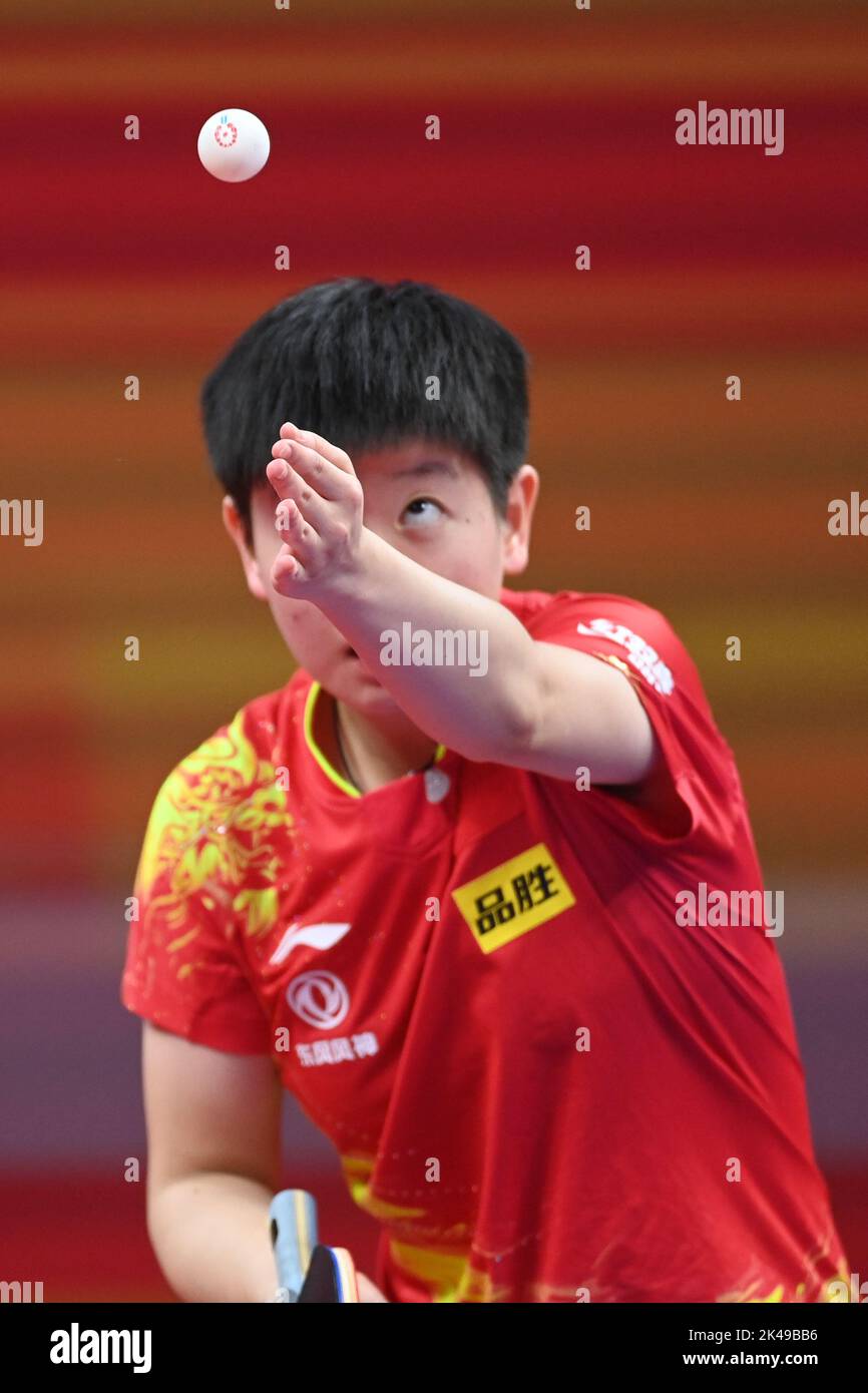 Chengdu, China's Sichuan Province. 1st Oct, 2022. Sun Yingsha of China ...