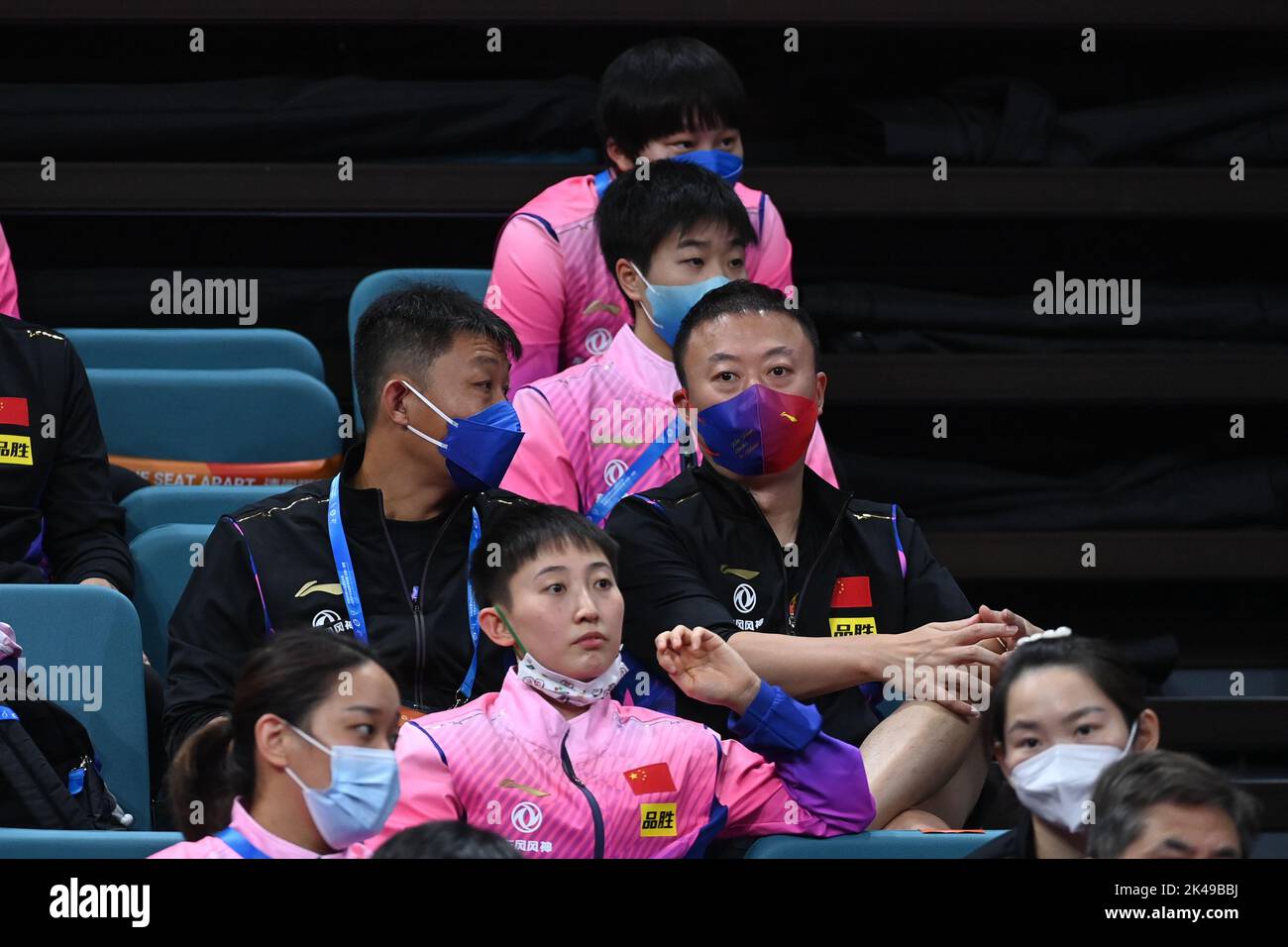 Chengdu, China's Sichuan Province. 1st Oct, 2022. Ma Lin (2nd R), coach ...