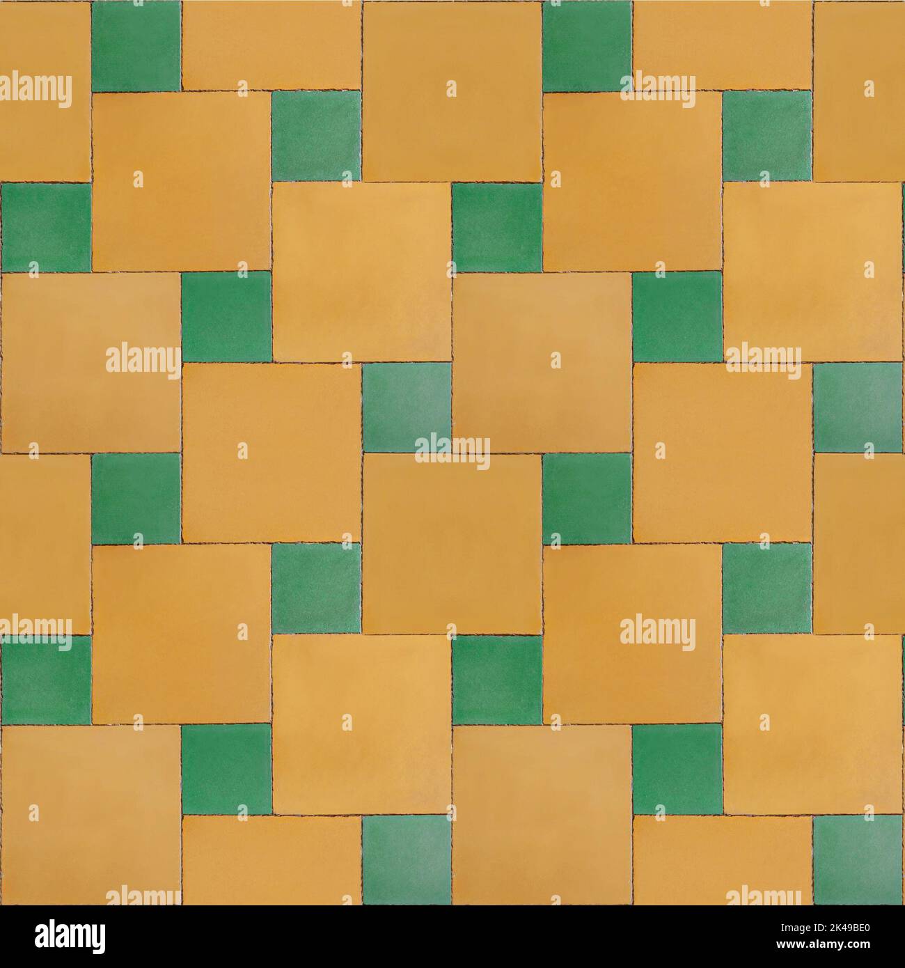 Photograph of traditional indochina style tiles in yellow and green ...
