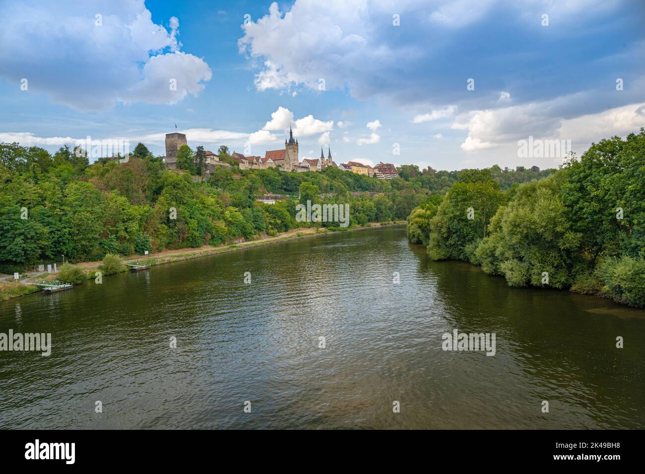 The river Neckar near Bad Wimpfen. Neckartal, Baden-Wuerttemberg ...
