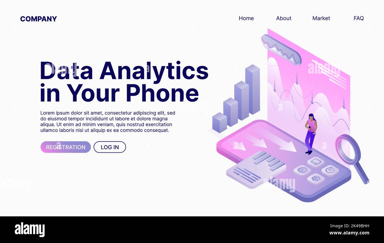 Data Analytics in Your Phone. Data Analyse. Landing Page Template ...