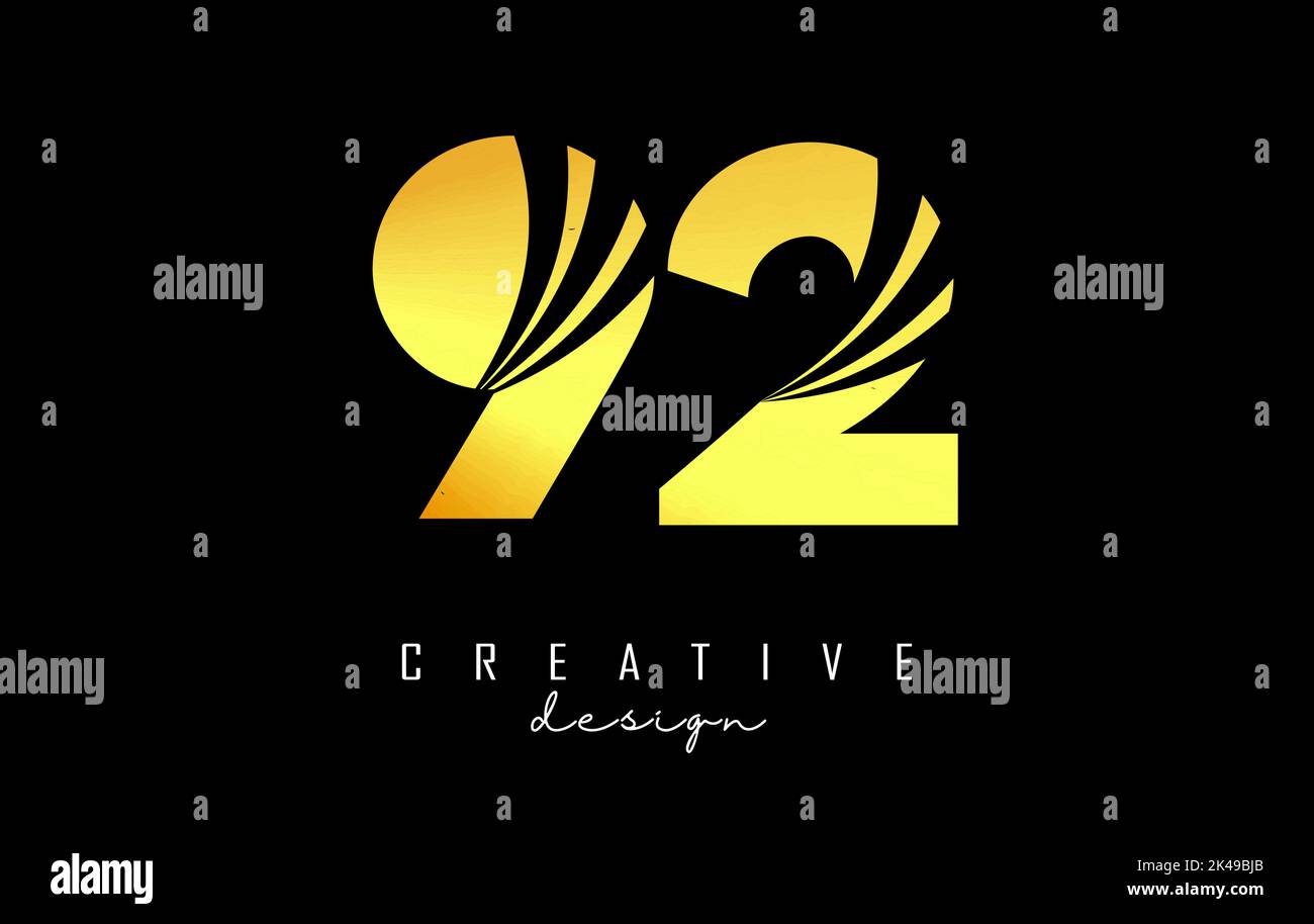Golden Creative number 365 logo with leading lines and road concept ...