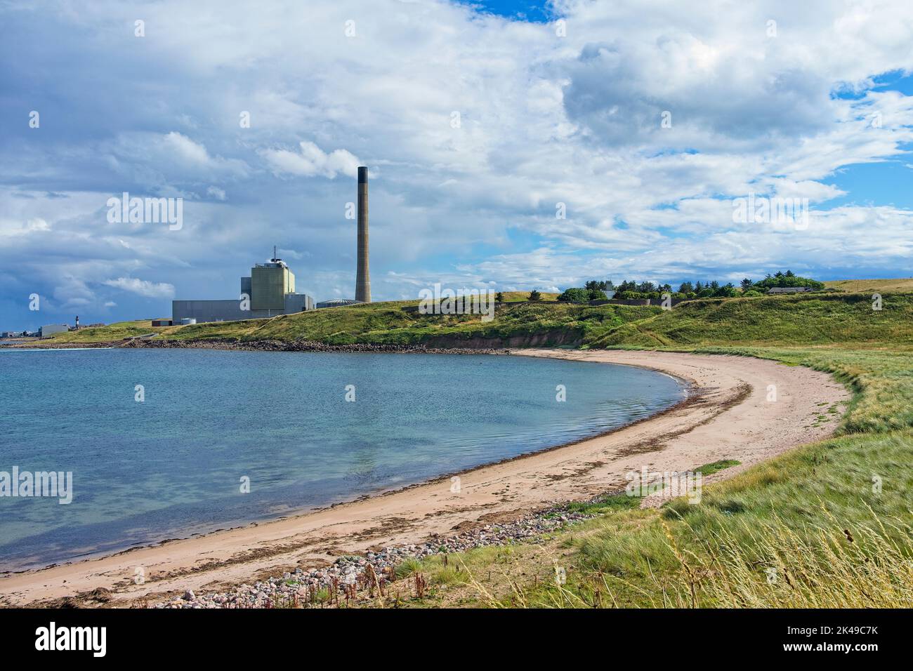 Peterhead Power Station viewed from Sandford Bay Aberdeenshire Scotland ...