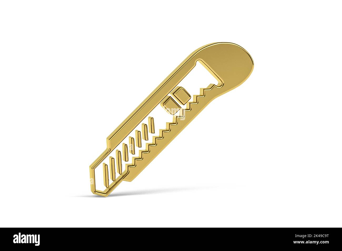 Golden 3d paper cutter icon on white background - 3d render Stock Photo ...