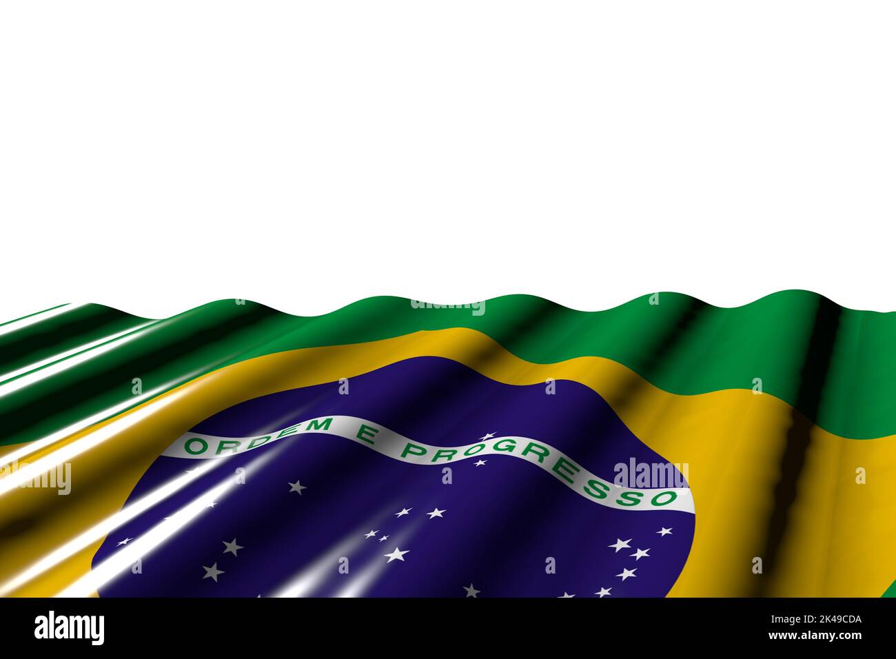 wonderful independence day flag 3d illustration - shiny flag of Brazil ...