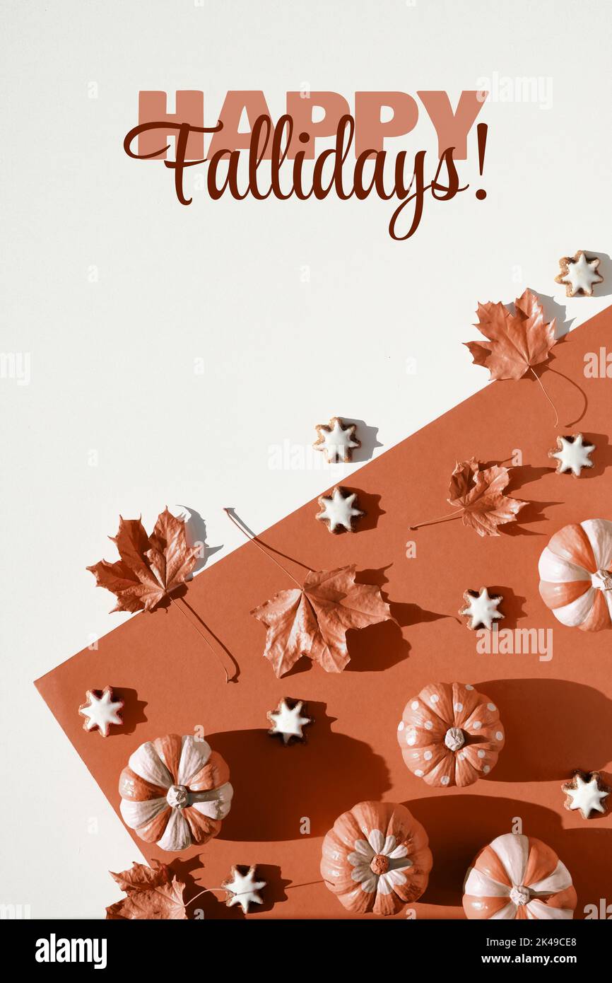 Decorative border with brown and orange Autumn decor. Monochromatic ...