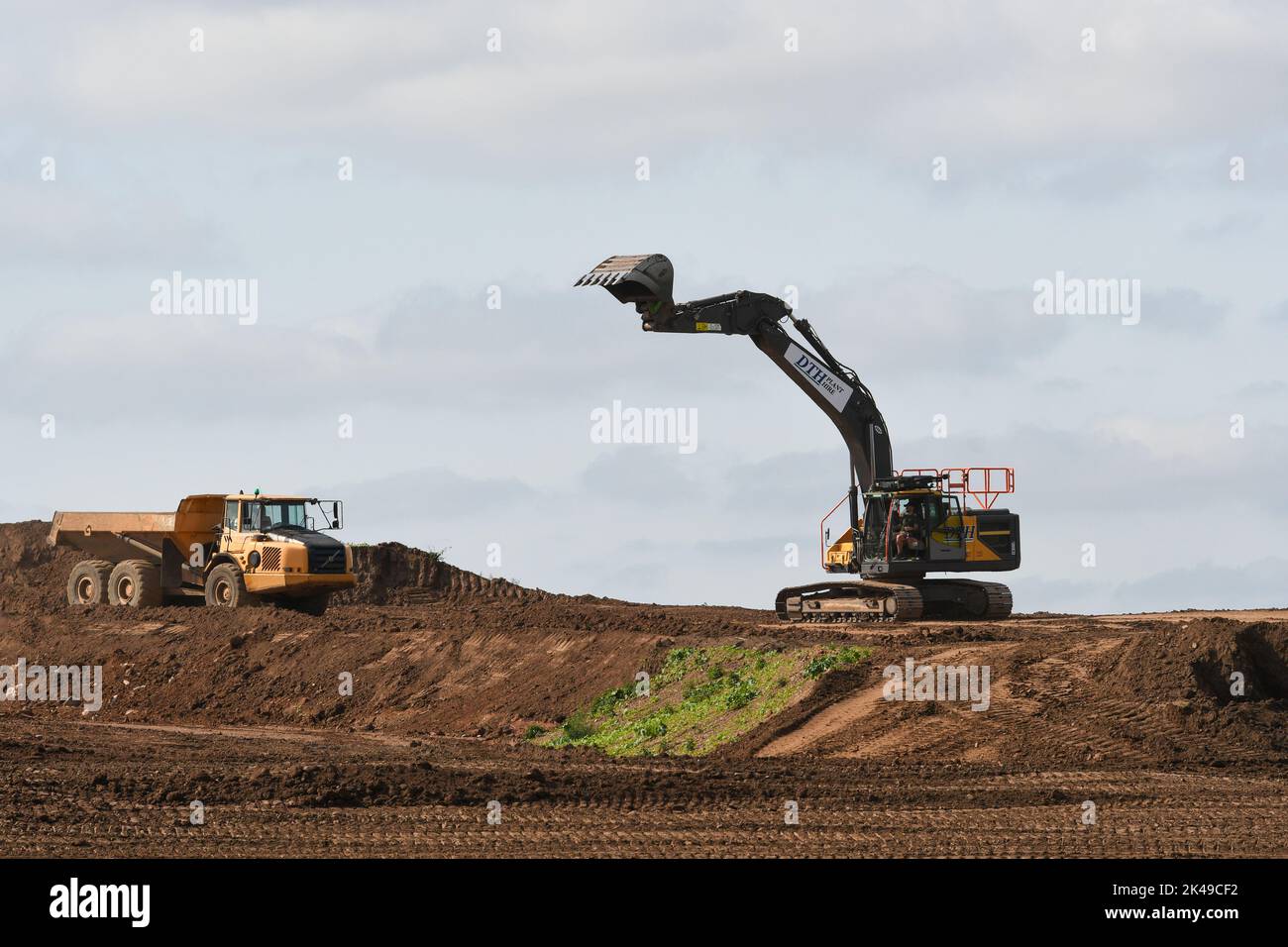 construction equipment being used on a building site in loughborough ...