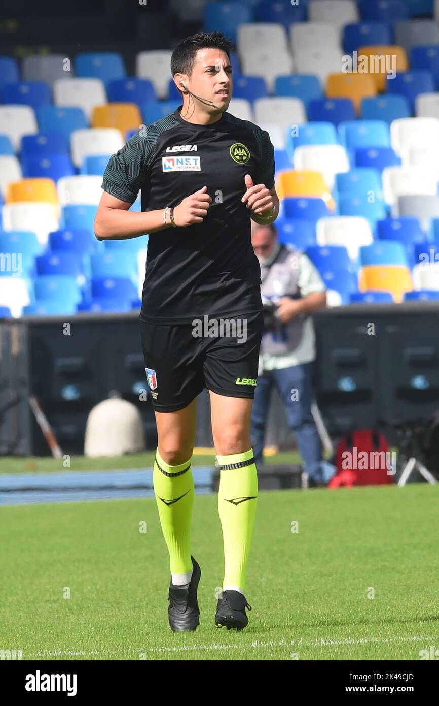 Naples, Italy. 01st Oct, 2022. Luca Massimi the referee of the match ...
