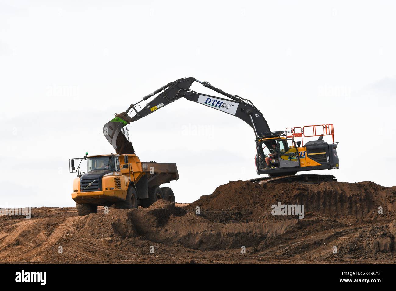 construction equipment being used on a building site in loughborough ...