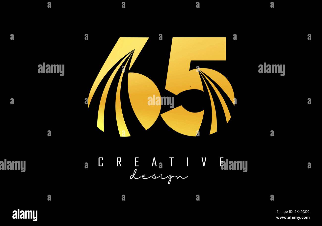 Golden Creative number 365 logo with leading lines and road concept ...