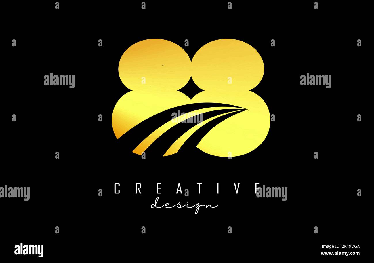 Golden Creative number 365 logo with leading lines and road concept ...