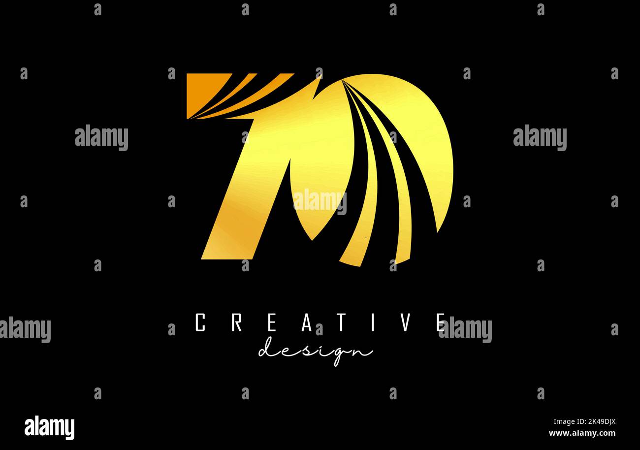 Golden Creative number 365 logo with leading lines and road concept ...