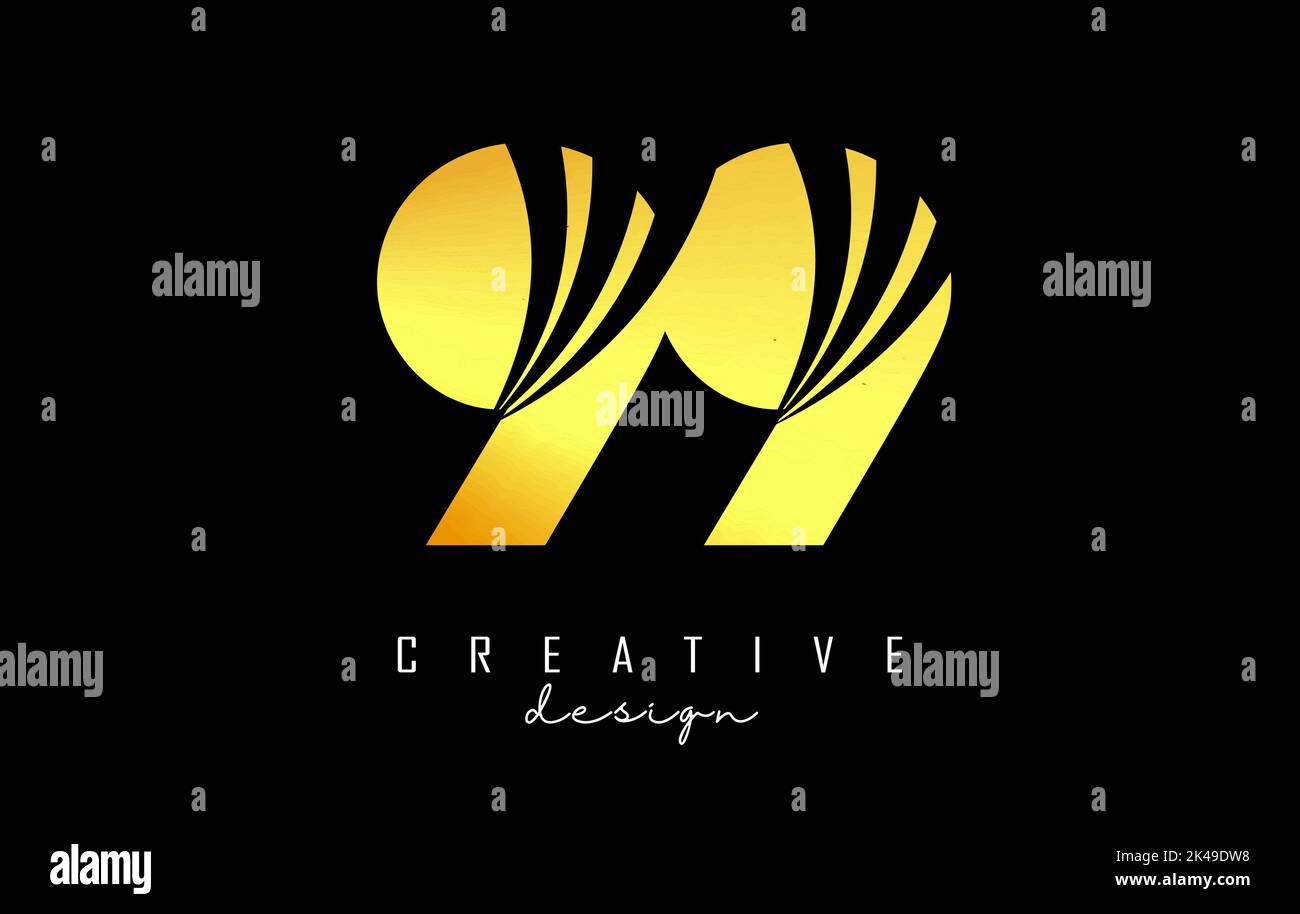 Golden Creative number 365 logo with leading lines and road concept ...