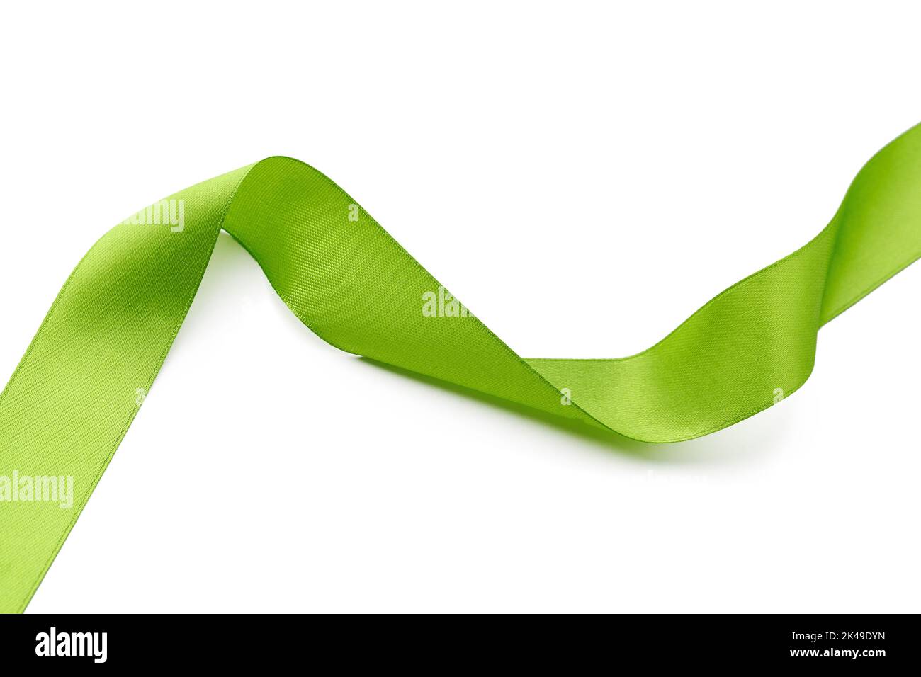 Green ribbon border isolated on white background close up Stock Photo ...