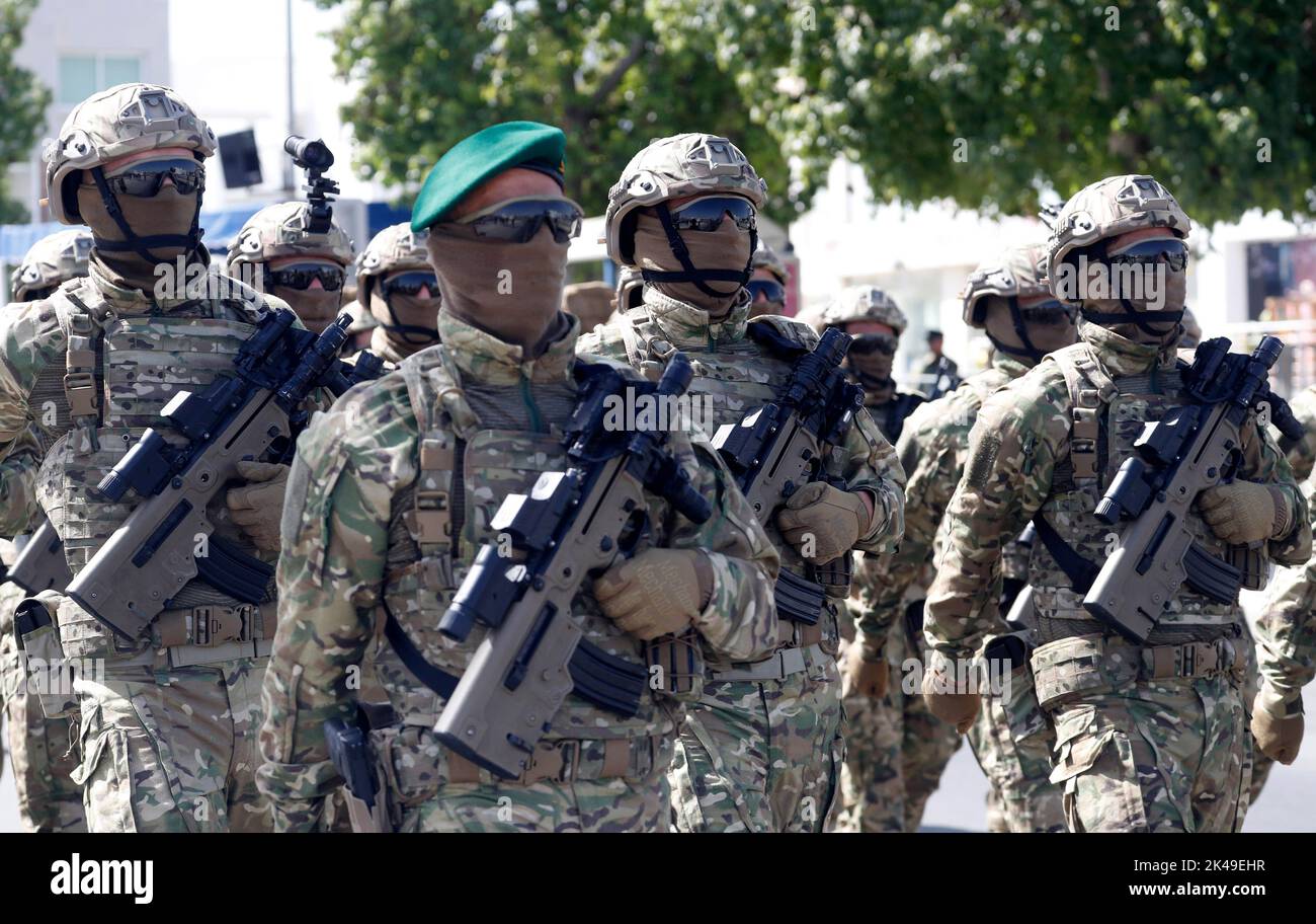 Nicosia, Cyprus. 1st Oct, 2022. Soldiers of Cypriot National Guard ...