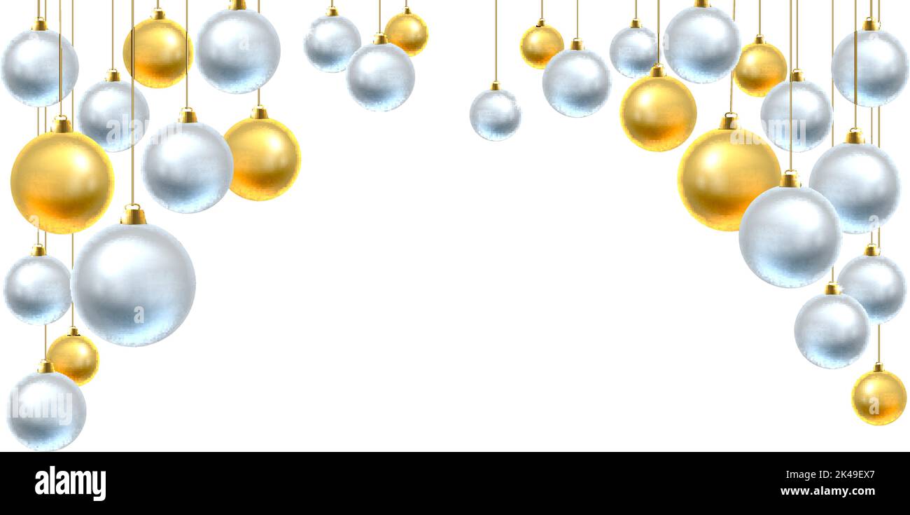 Christmas Background Gold Silver Balls Baubles Stock Vector Image & Art ...