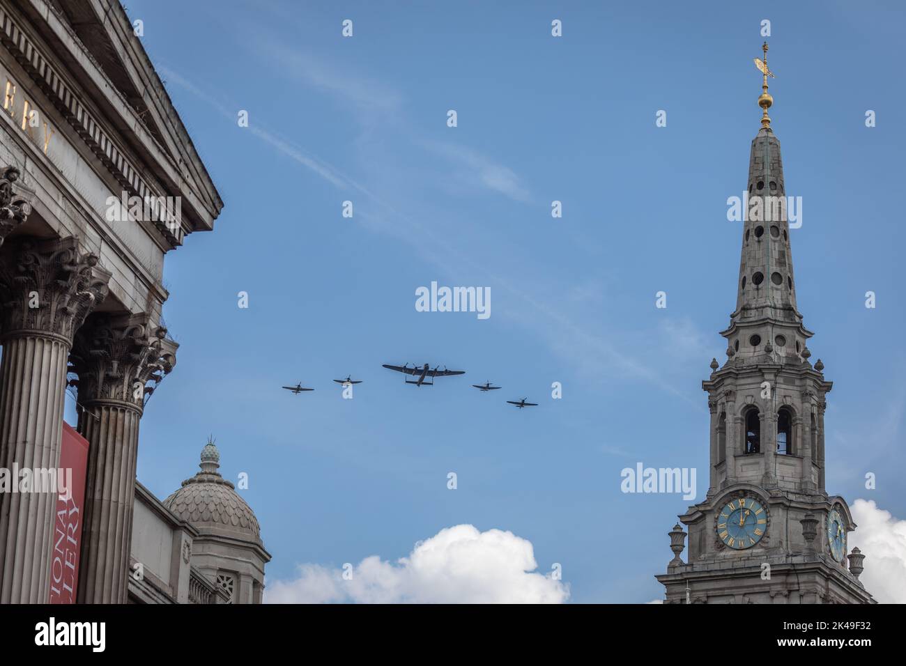 RAF Battle of Britain Memorial flight fly over London to commemorate ...