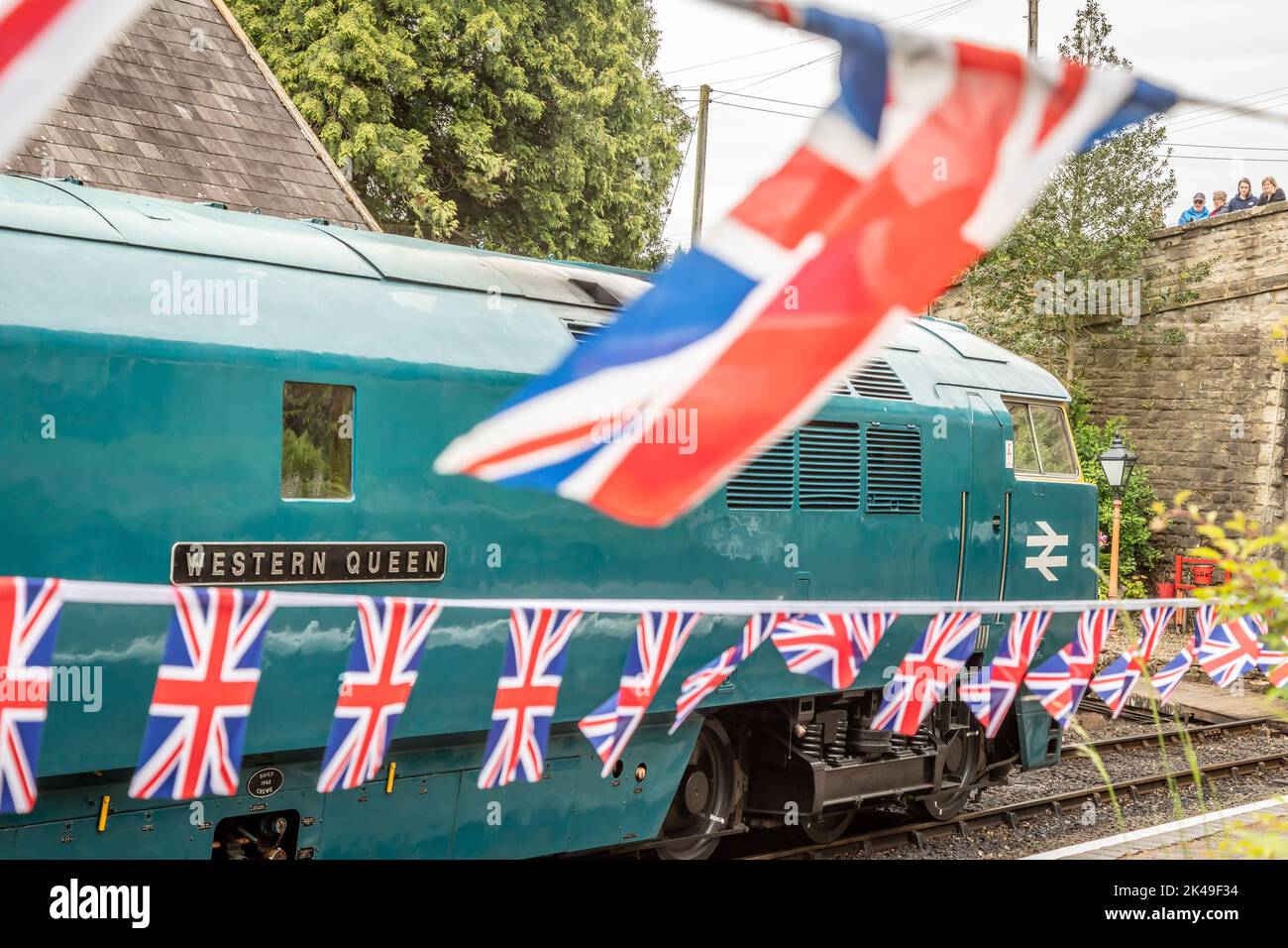 BR Class 52 No. D1040 'Western Queen' waits at Arley on the Severn Valley Railway ...