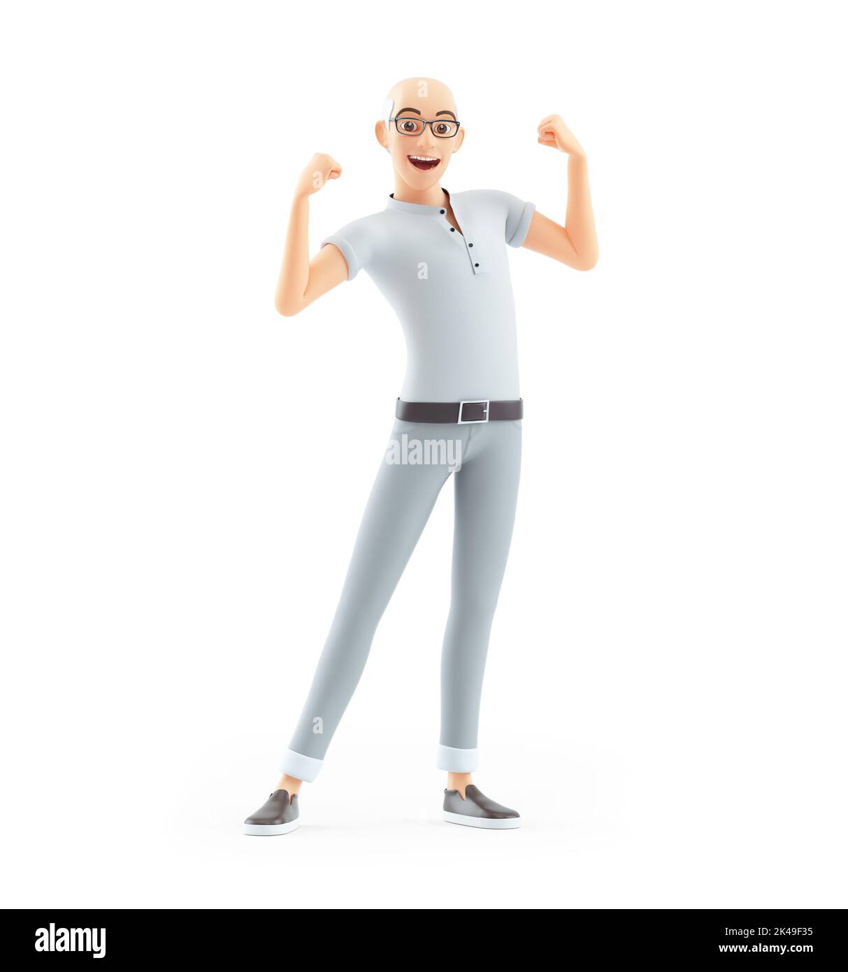 Old man flexing muscle illustration hi-res stock photography and images ...