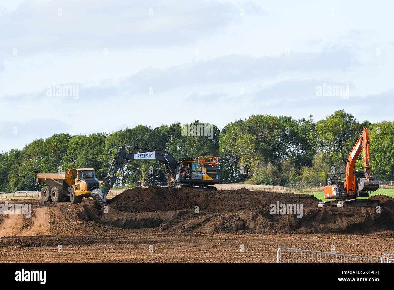 construction equipment being used on a building site in loughborough ...