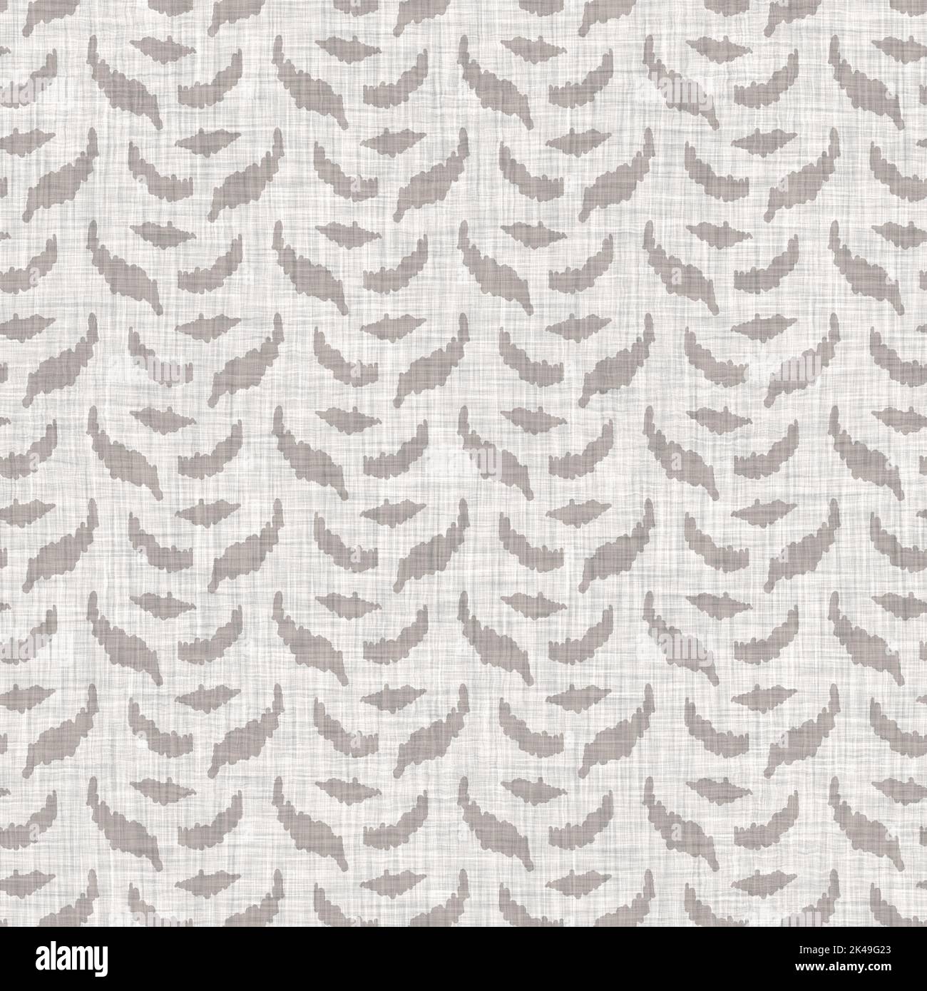 French grey doodle motif linen seamless pattern. Tonal country cottage ...