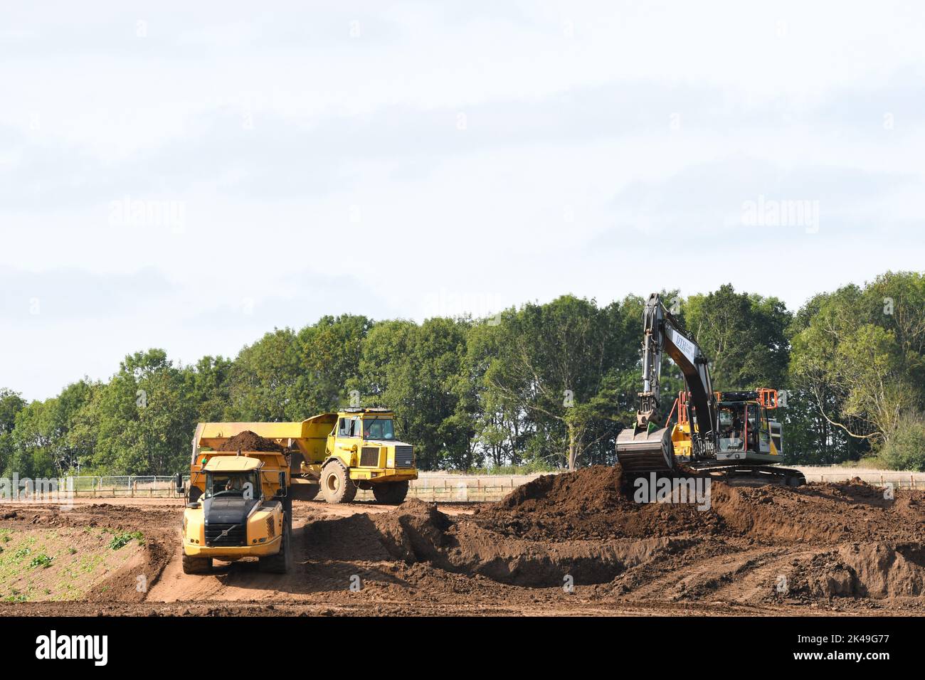 construction equipment being used on a building site in loughborough ...