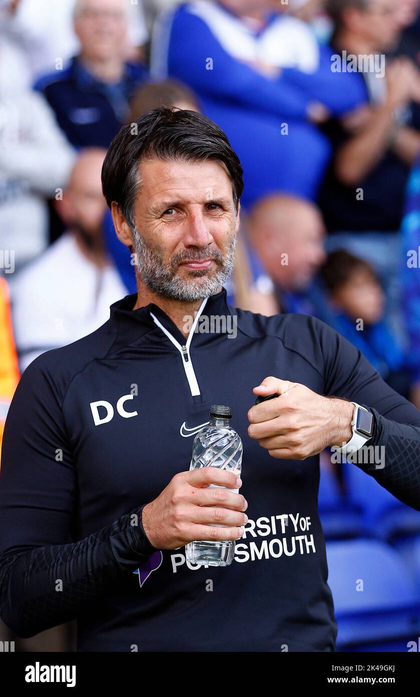 Ipswich, UK. 01st Oct, 2022. Portsmouth Manager Danny Cowley during the ...